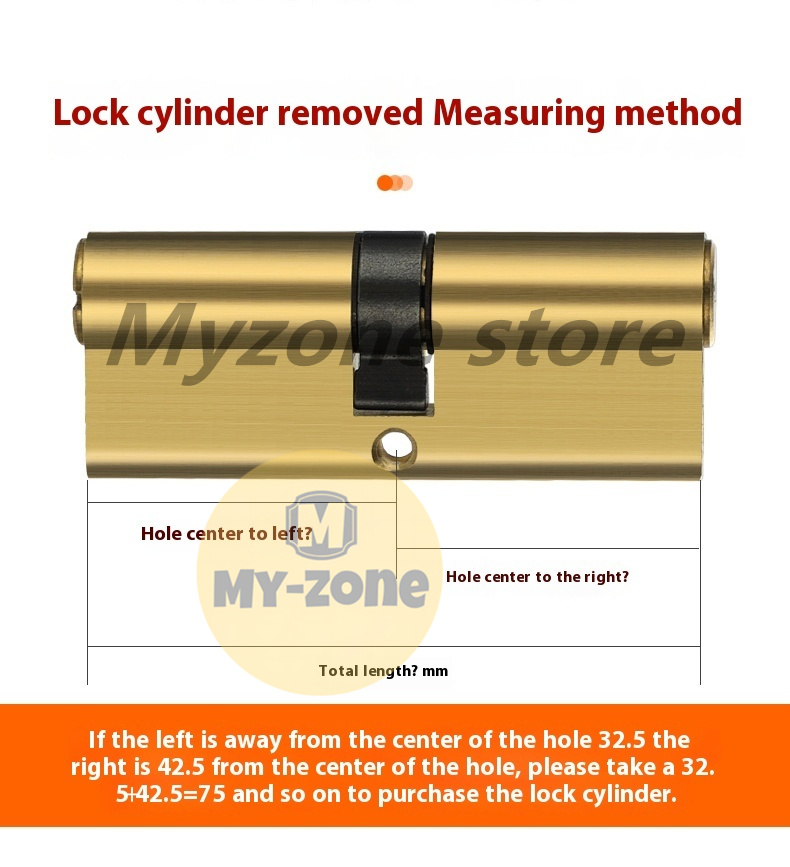 All copper DoorLock Core Cylinder Hardware Door Skew Lock AB Cylinder ...