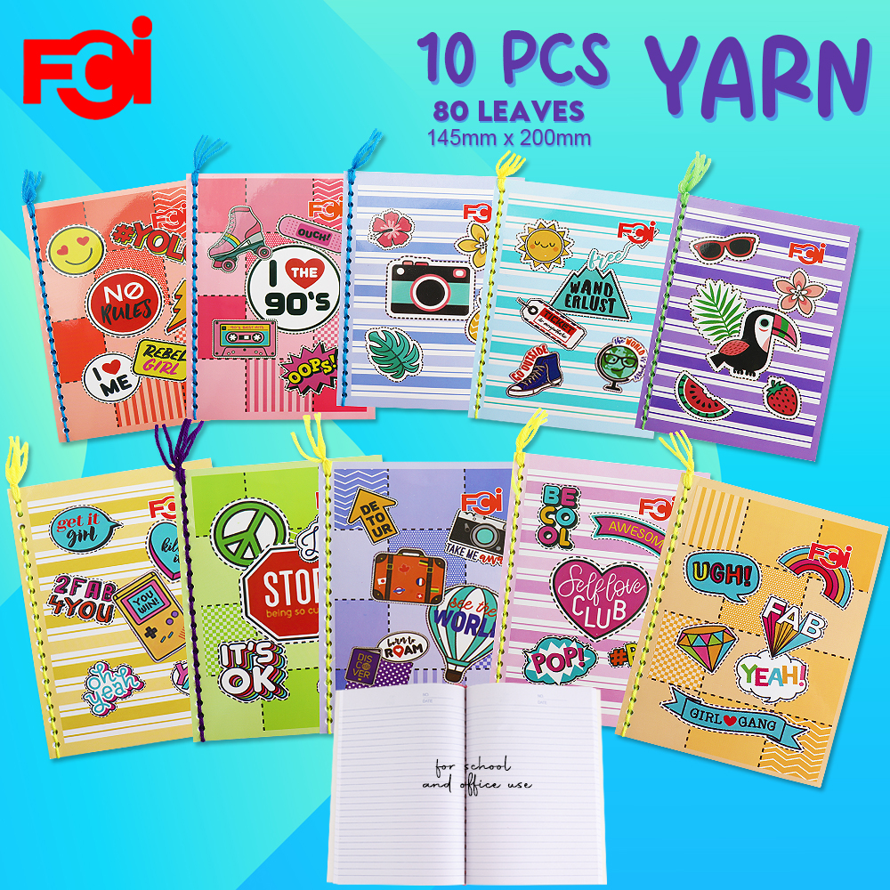 LCI Spiral Notebook WITH YARN New Assorted Design for Elem & HS Use 80 ...