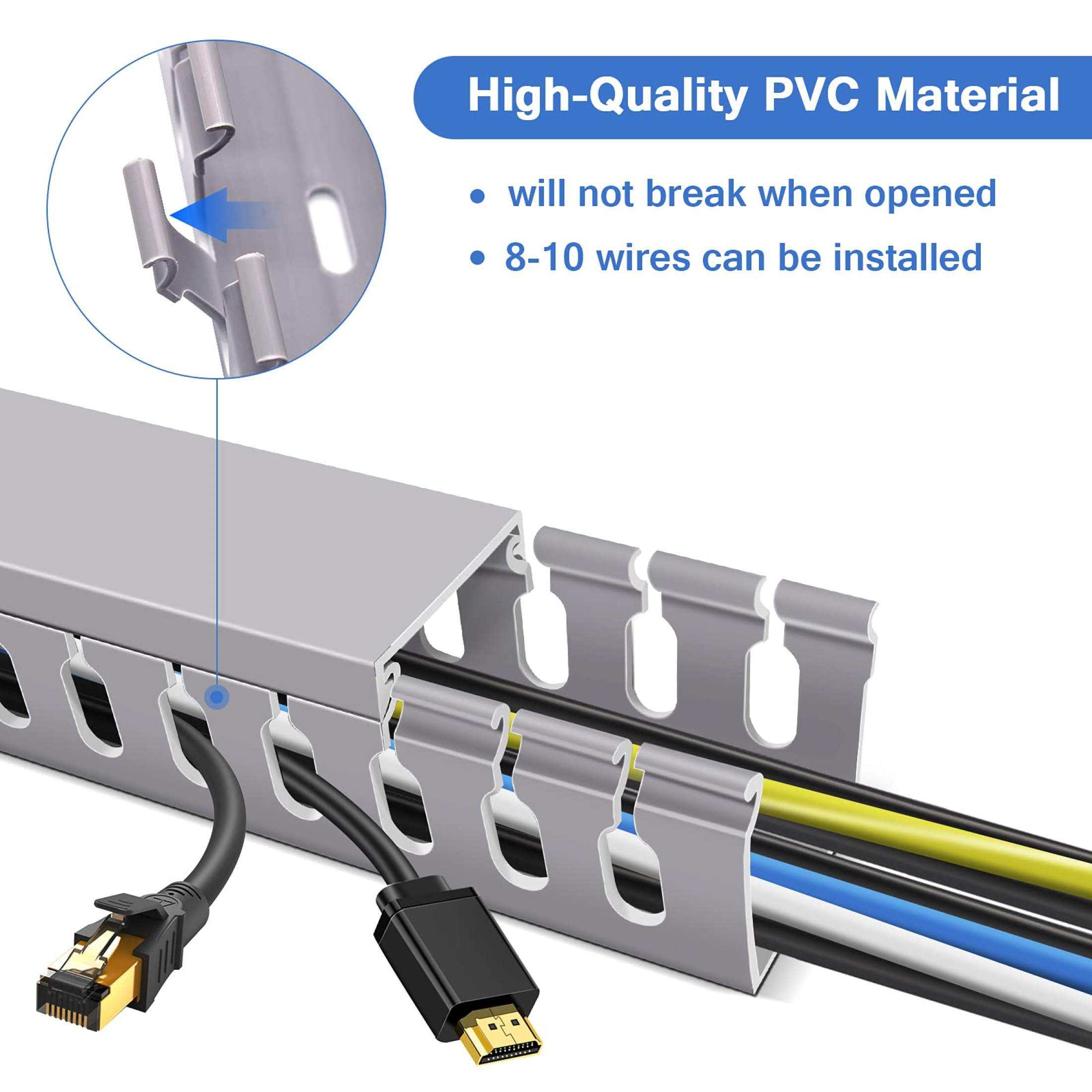 Cable Management Raceway Kit Open Slot Wire Covers For Cords Under Desk ...