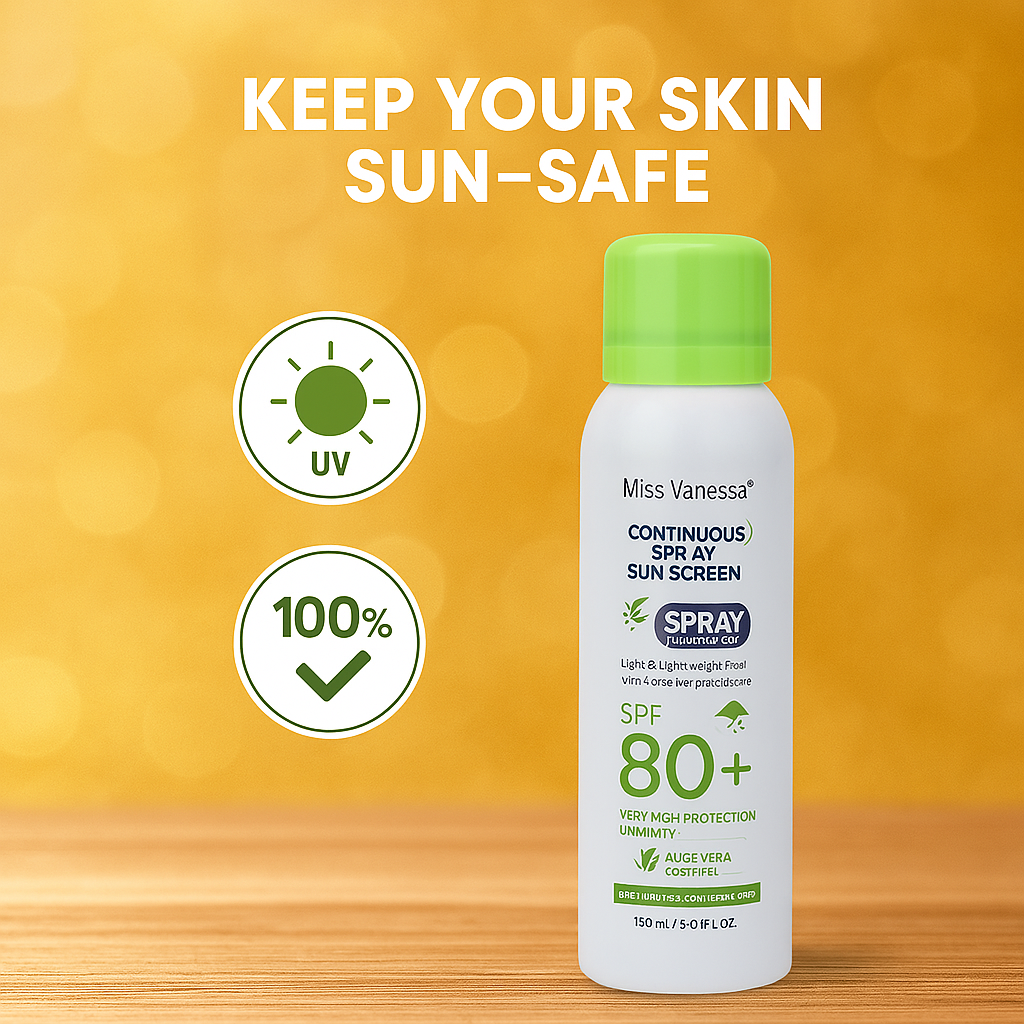 Miss Vanessa SPF 80+ Continuous Spray Sunscreen – Broad Spectrum UVA ...