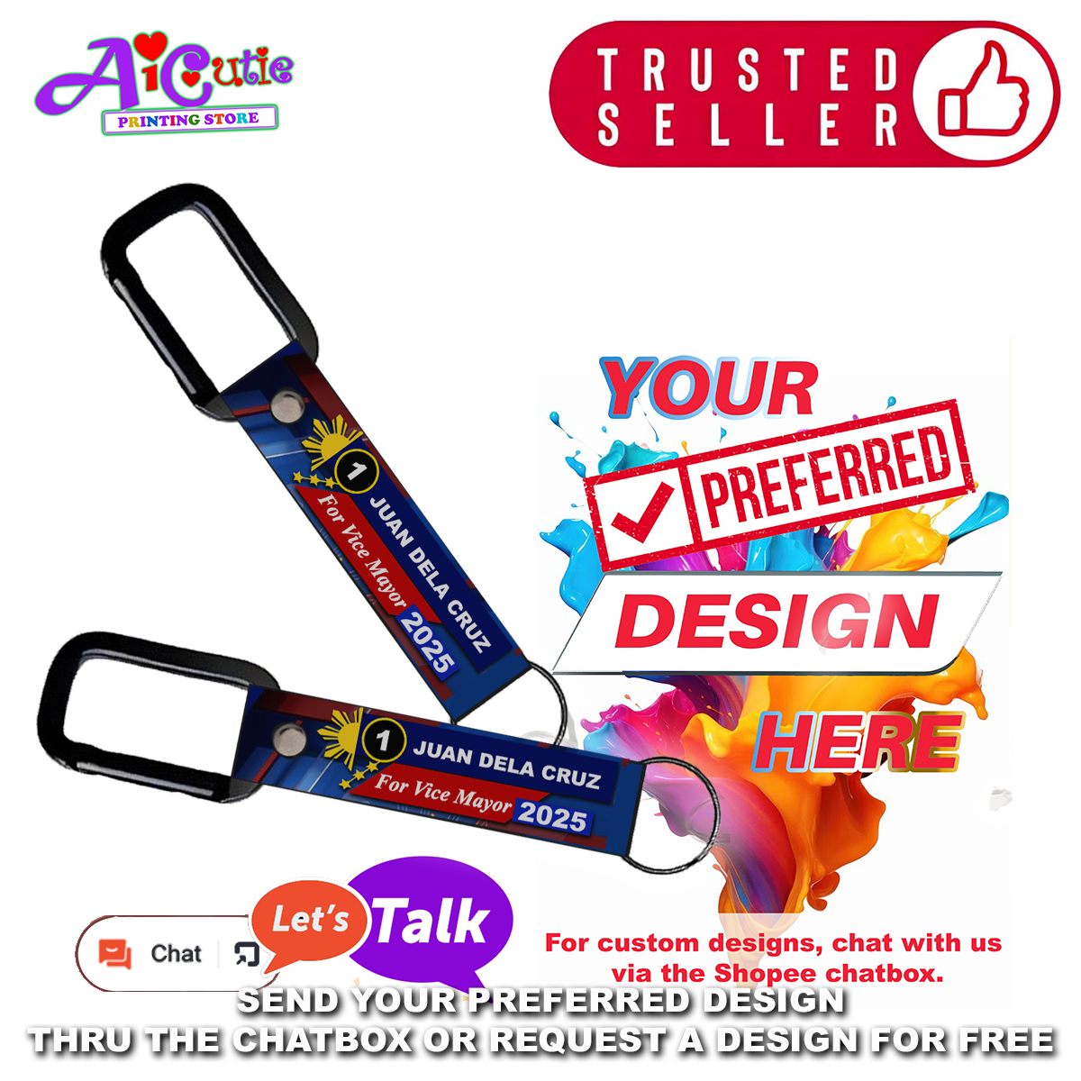 TRENDY ELECTION GIVEAWAYS! CUSTOM KEYCHAINS/KEYHOLDERS, PERFECT ...