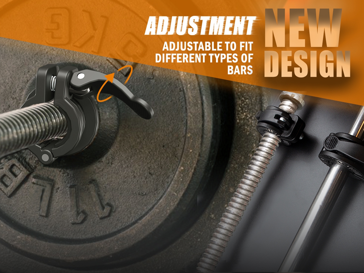 Barbell Clamp 1 inch Multiple Sizes & Adjustable Weight Clips Quick ...