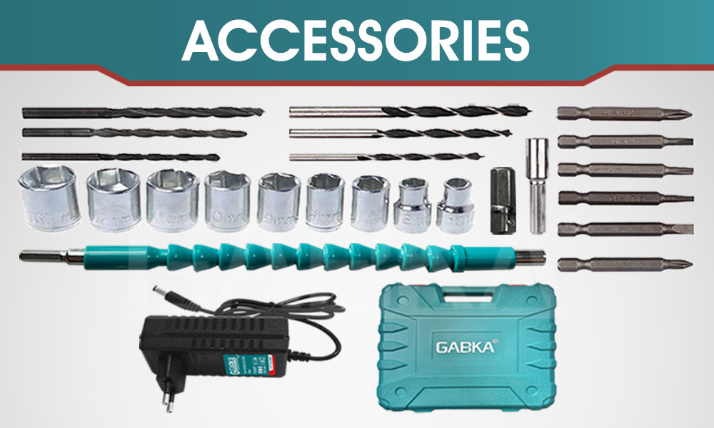 GABKA Cordless Hammer Drill 25V Set Heavy Duty Battery Rechargeable 2 ...