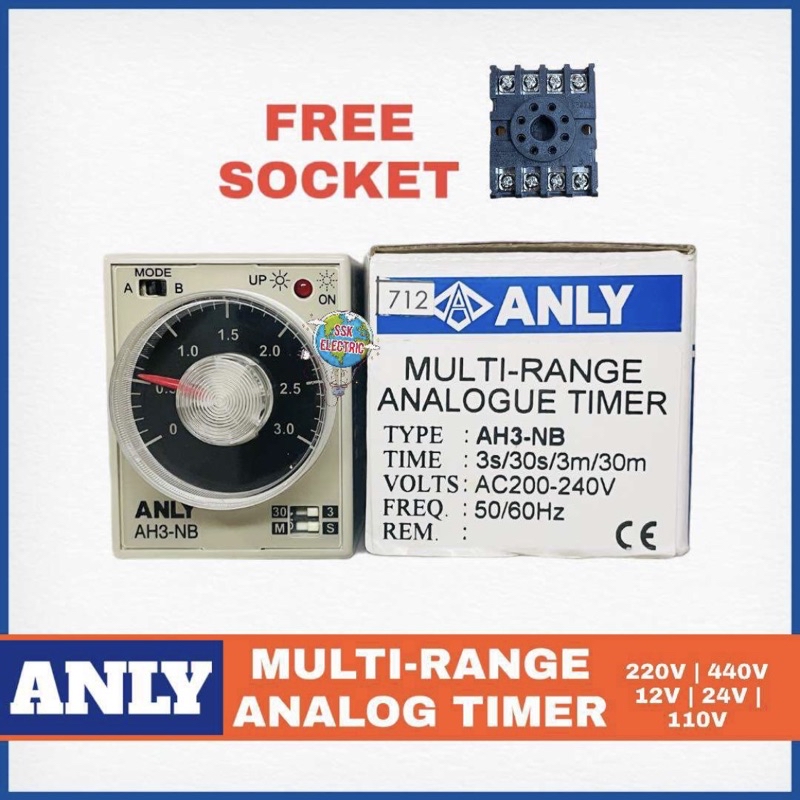 ANLY MULTI-RANGE ANALOG TIMER |AH3-NA | AH3NB | AH3NC | SSK Electrical ...