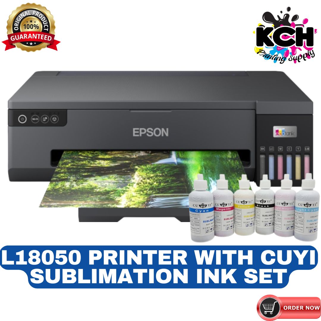 EcoTank L18050 Ink Tank A3+Size Printer with Cuyi Sublimation Inks Set ...
