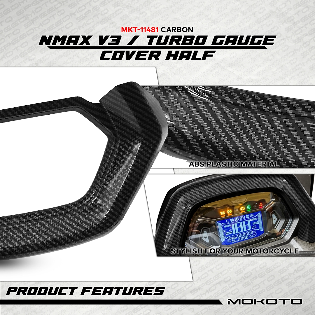 MOKOTO YAMAHA NMAX V3 STANDARD / TURBO TECHMAX GAUGE PANEL COVER CARBON ...
