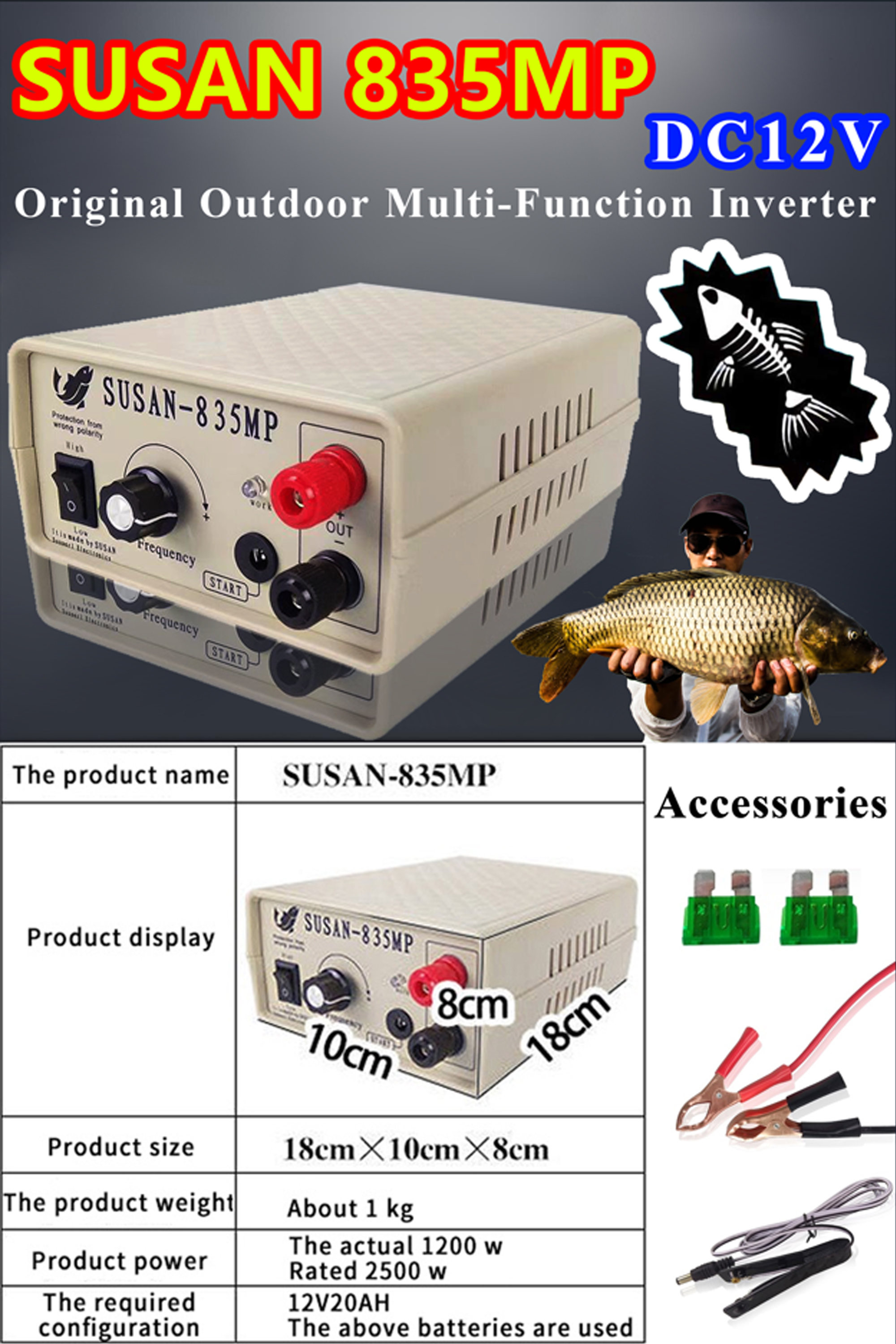 SUSAN-735&835MP Original high-power ultrasonic fishing inverter DC12V ...