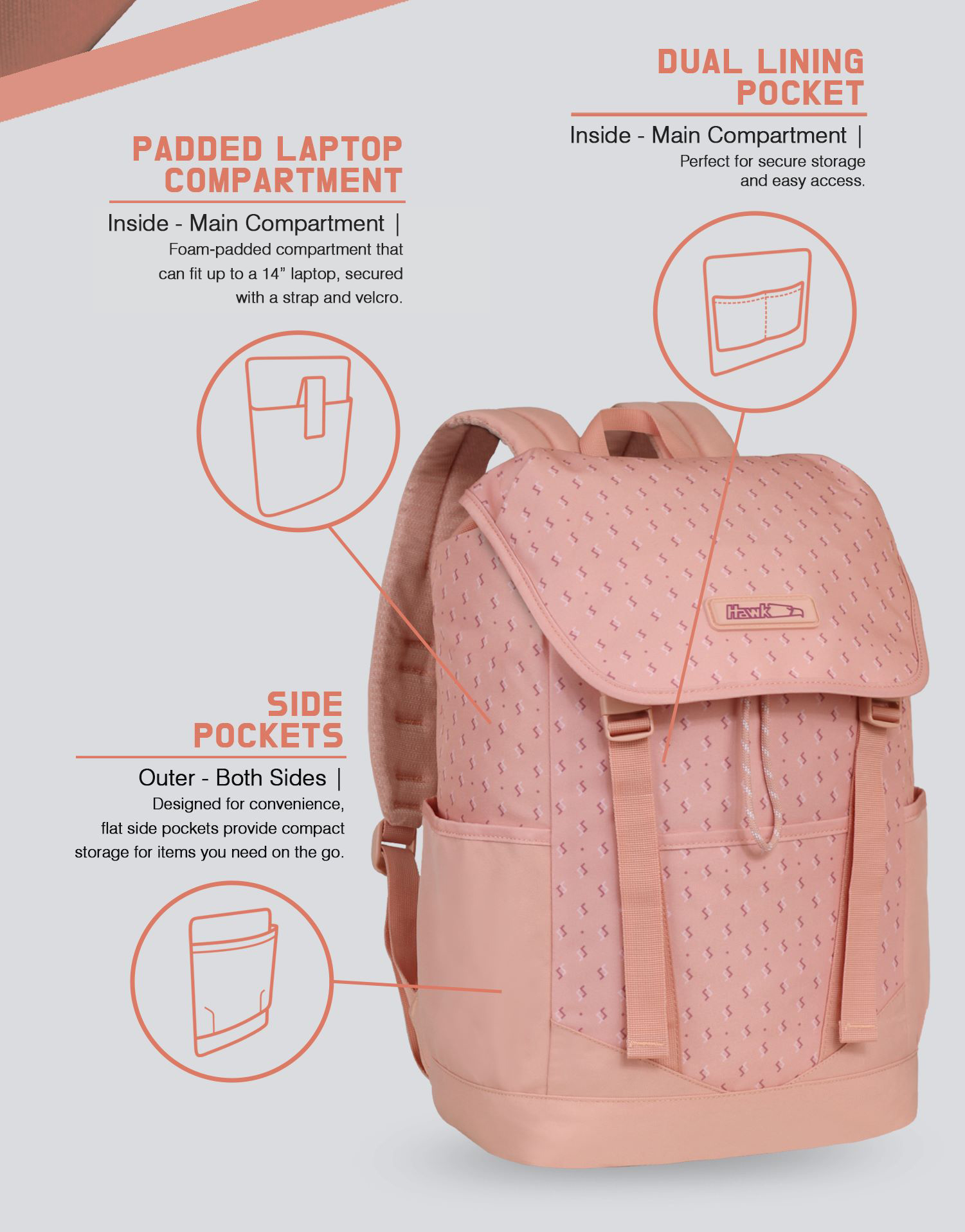 Hawk 5968 MEDIUM Lifestyle Backpack | Shopee Philippines