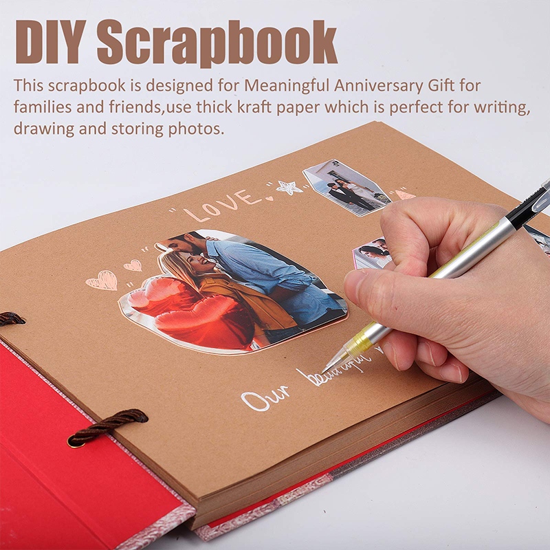 40 Page DIY Handmade Photo Album Scrapbook Our Adventure Book Retro ...