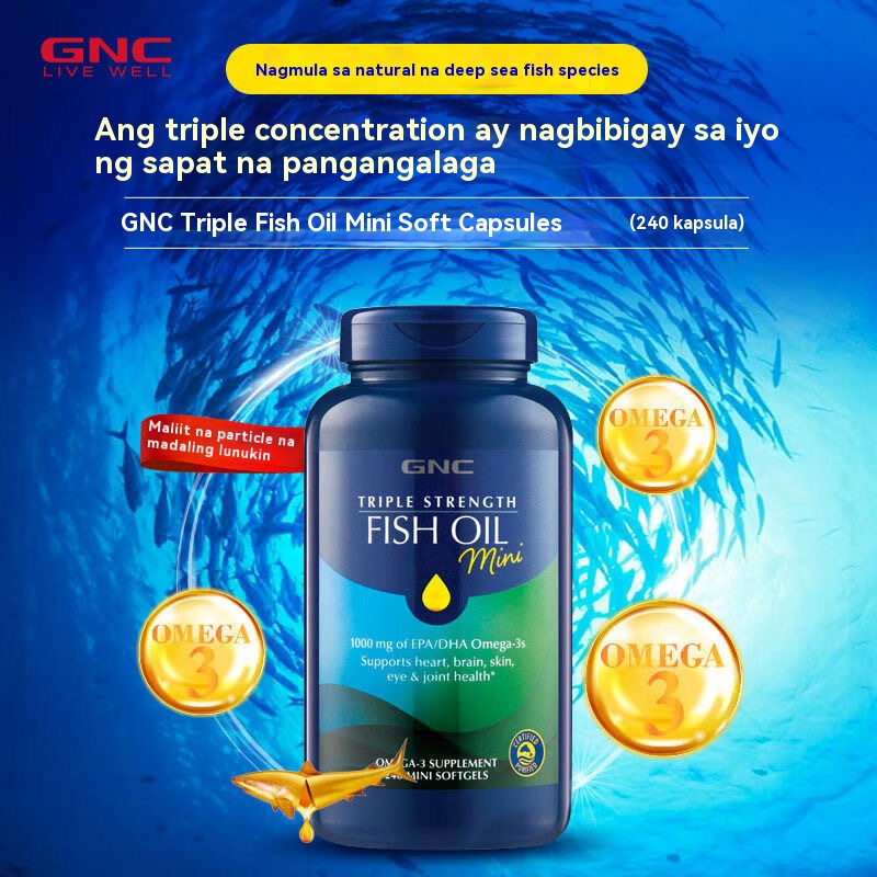 GNC Triple Strength Fish Oil 240 Mini Softgels-KS | Shopee Philippines