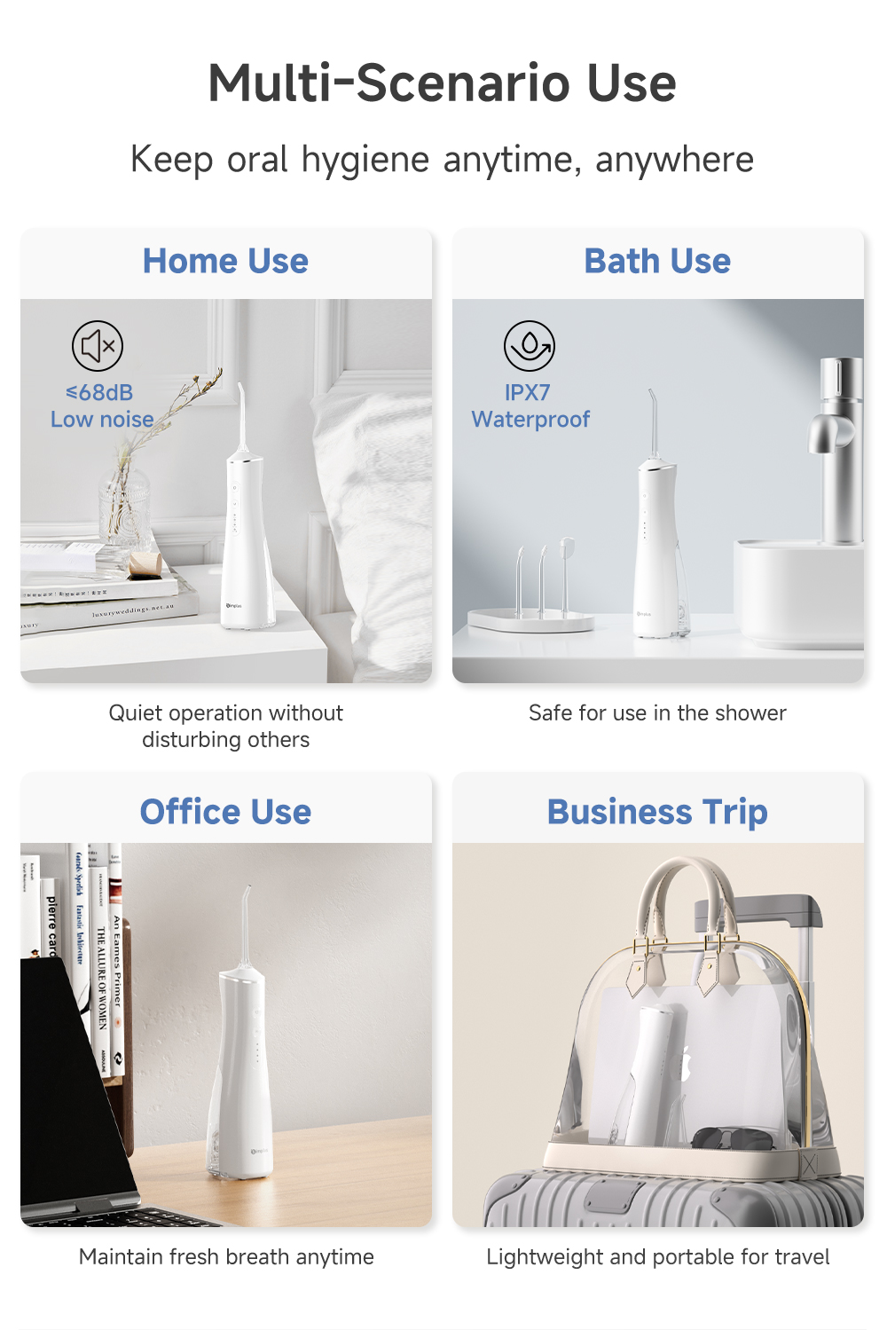 Simplus Water Flosser 4 Modes 55 Days of Battery Life 300mL ...