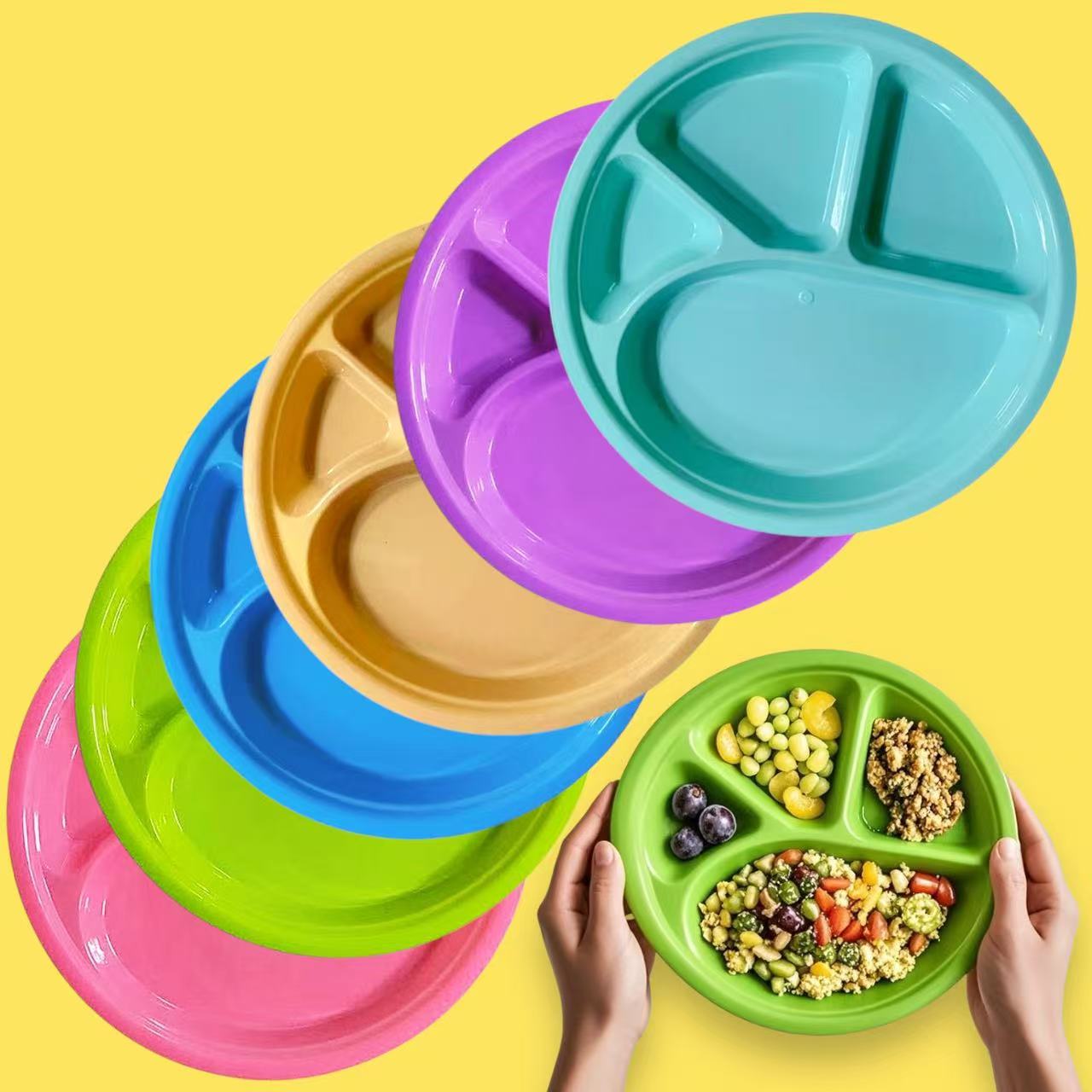 10'inch Dividing plate set 12pcs Class A Plastic Plate Canteen Plate ...