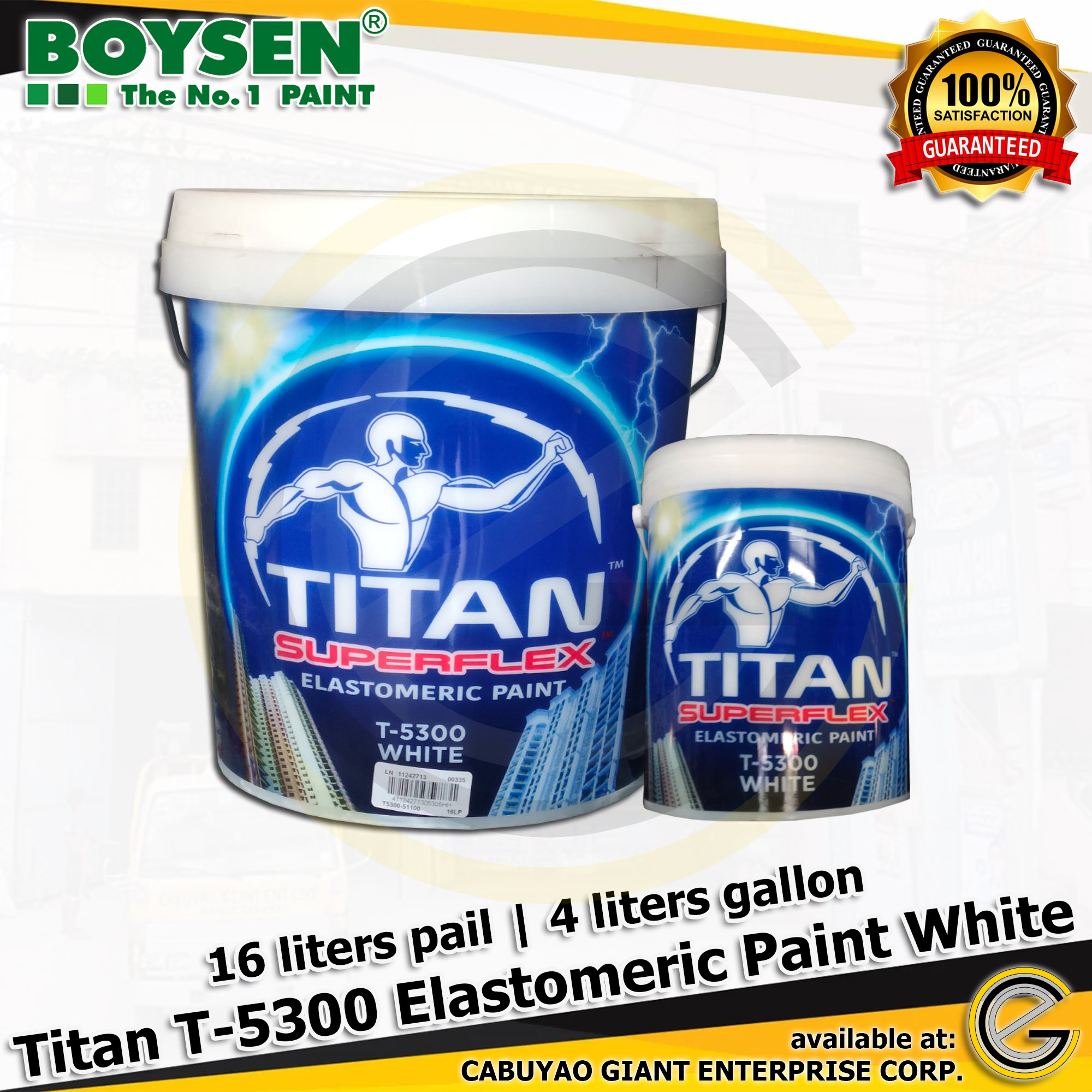 Titan Superflex T-5300 Elastomeric Paint White by Boysen 4 liters ...