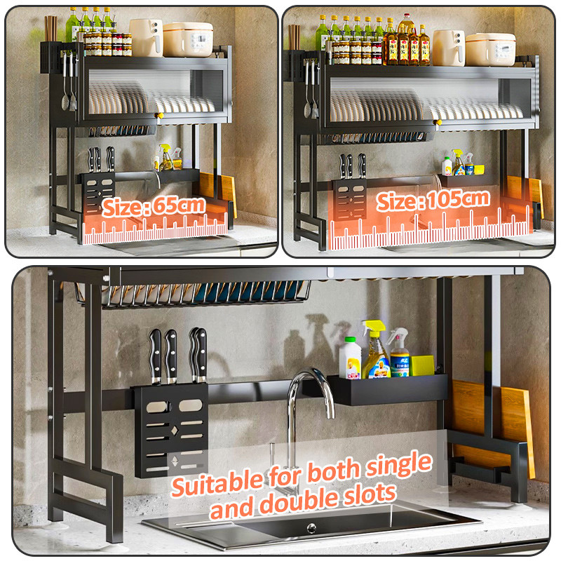 Kitchen Dish Rack Cabinet Organizer Carbon Steel Paint Countertop ...