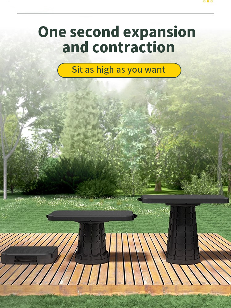 VOVOVA Outdoor Plastic Folding Table Adjustable Portable Picnic Table ...