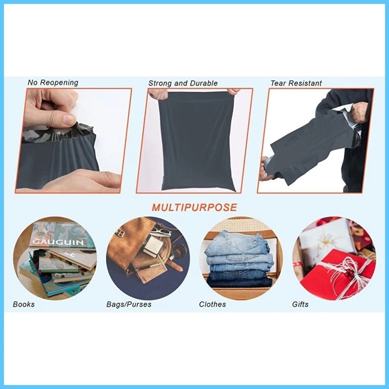 100pcs Black Courier Pouch Plain Pouch Thickened Express Envelope ...