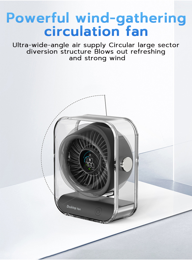 Desktop Fan Turbo Mini Fan With Digital Display Adjustable Supporting ...
