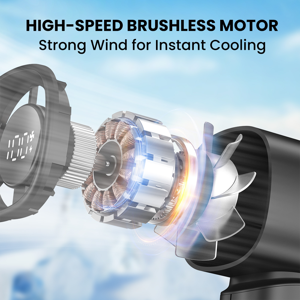 Orashare HF17 Handheld Mini Fan 4000mAh Rechargeable 5 Gear Strong Wind ...