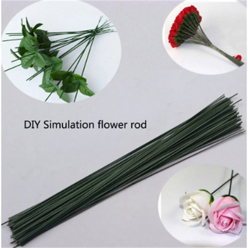 【50pcs】Flower Diameter Green Material Diy Flower Pole Green Wire ...