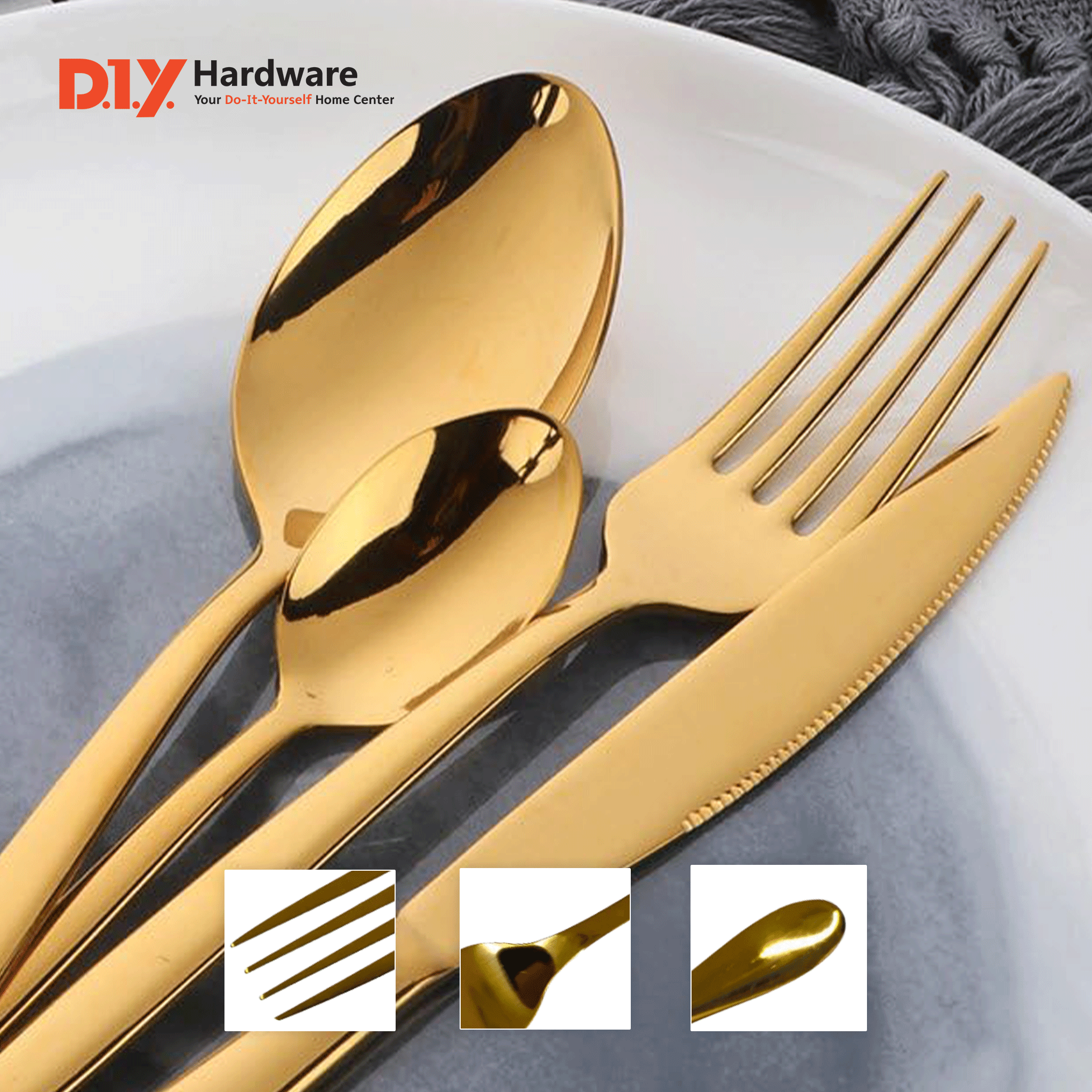 EUROCHEF by DIY Hardware Luxurious PVD Gold Flatware – Sold Per Piece ...