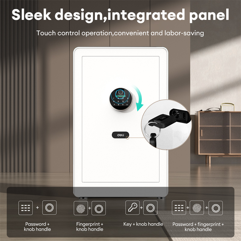 Deli Fingerprint Safe Deposit Box Safety Vault Large Luxury Cash Box ...