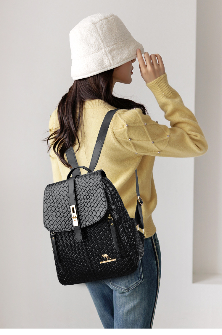New women's leather backpack fashion shoulder bag women's backpack ...