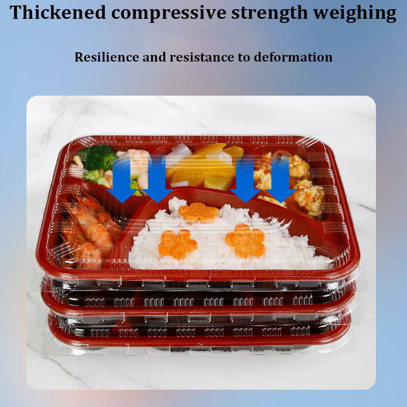 100 pcs Disposable Meal Box Takeaway Lunch Box Food Grade PP Plastic ...