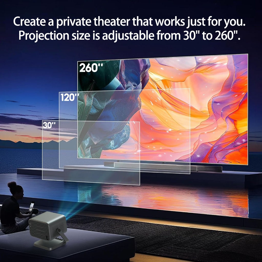 【Autofocus】FUNFOOX REVO projector 4K/1080p Android 9.0 Keystone Google ...