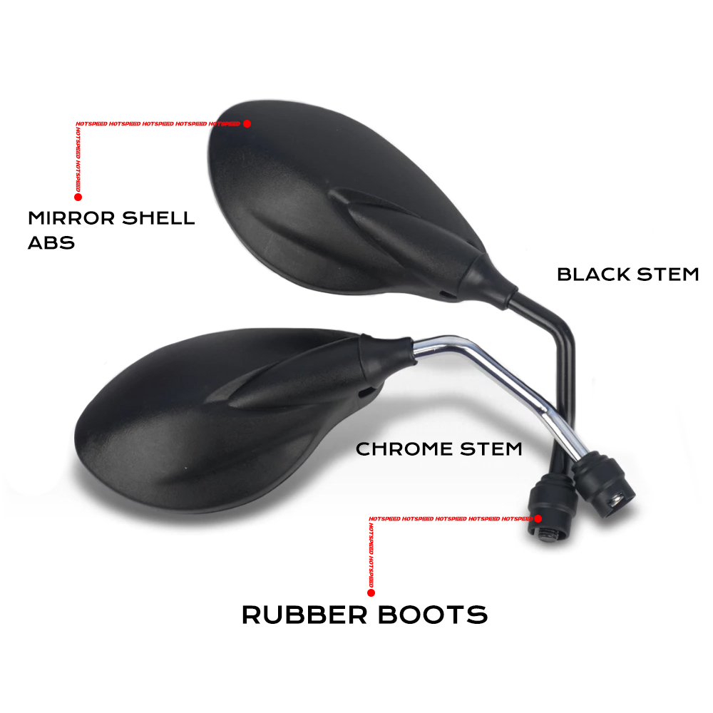 HOTSPEED Universal Side Mirror For Motorcycle Y125ZR Design Bend Chrome ...