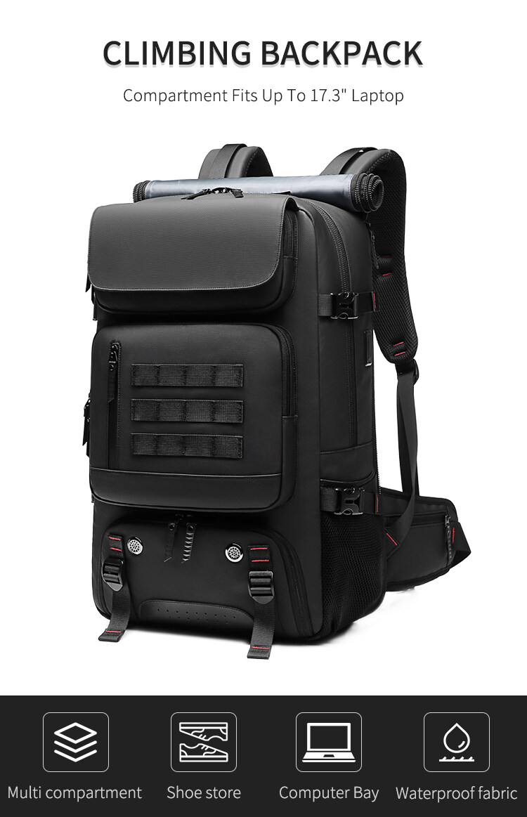 SEA CHOICE Travel Bag Camping Backpack with USB Port Shoe Compartment ...