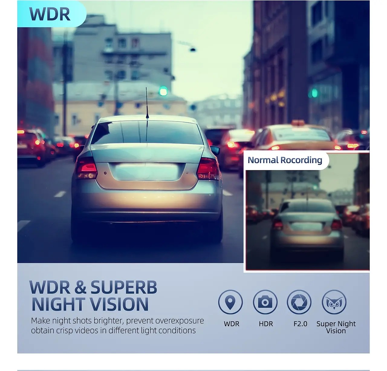 Original Dash Cam For Car Dashcam Front And Back With Night Vision ...