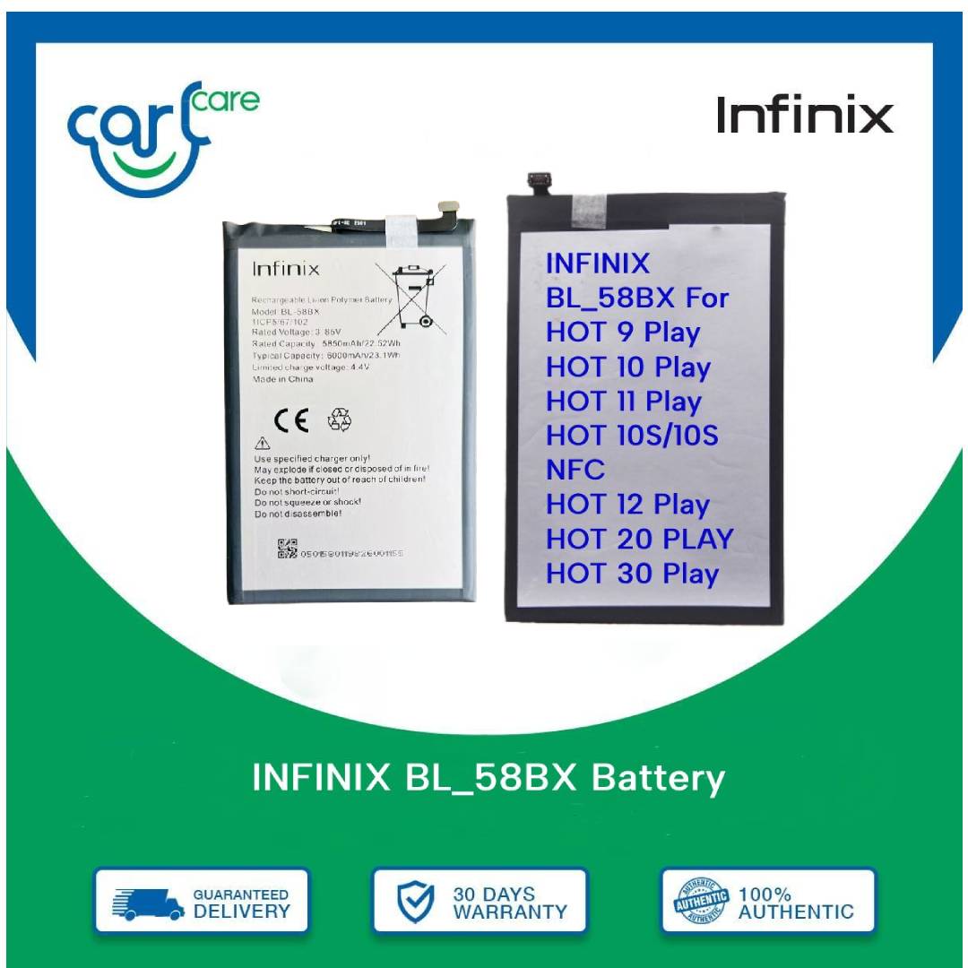 BL_58BX Battery For Infinix HOT 9 Play /HOT 10 Play/HOT 10S/HOT 10S NFC ...
