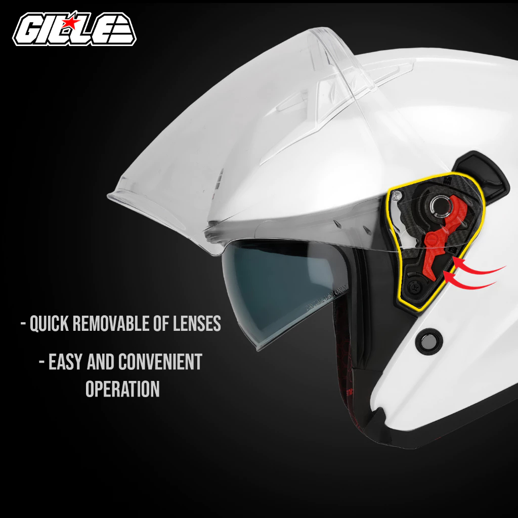 Gille 172 GVR-V1 Motorcycle Half Face Helmet Dual Visor Original ...