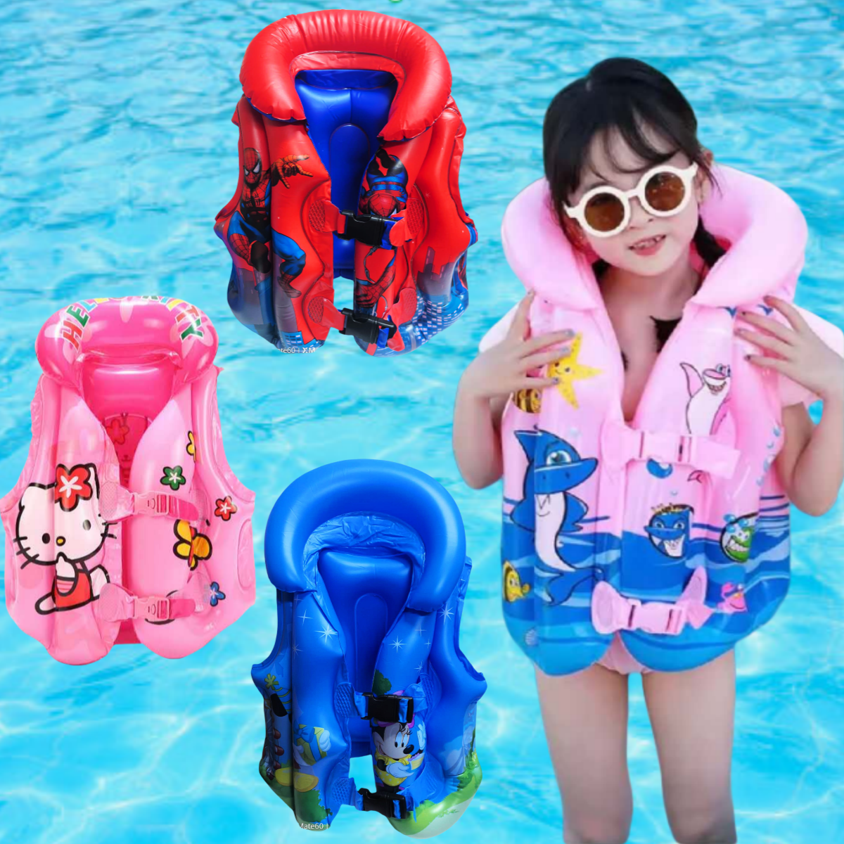 Children's life jacket Cartoon inflatable swimming suit children's ...
