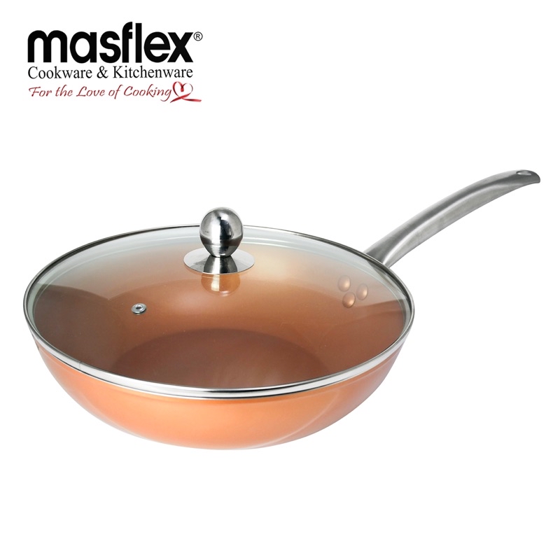 Masflex Original 28 cm Bundle of 2 Copper Induction Non Stick Cookware ...