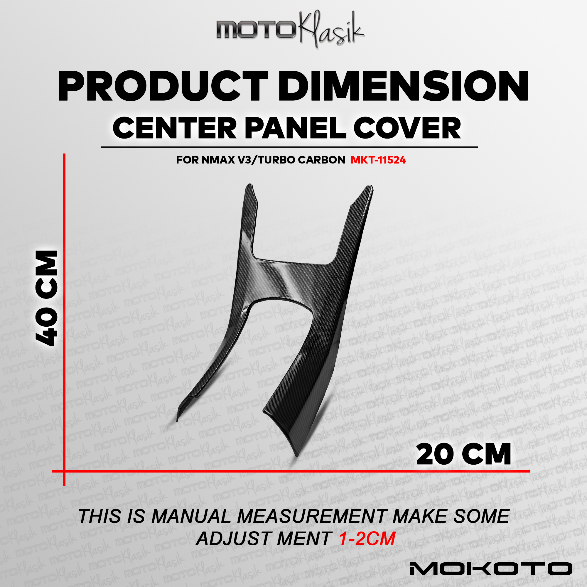 MOKOTO YAMAHA NMAX V3 STANDARD / TURBO TECHMAX CENTER PANEL TRIM ...
