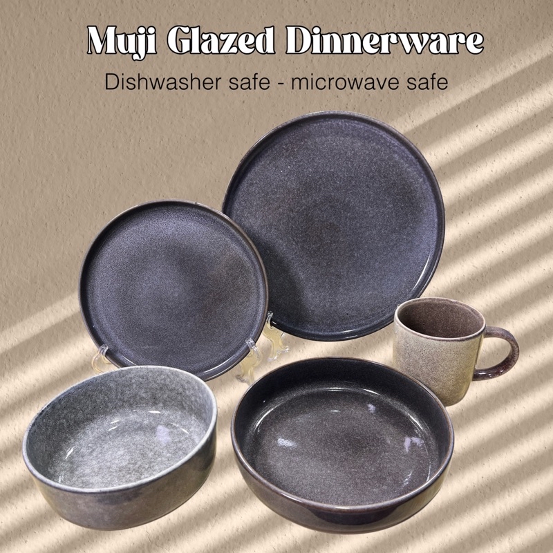Code 3 Muji Glazed Dinnerware Plates, Bowl, Serving Plate, Mug ...