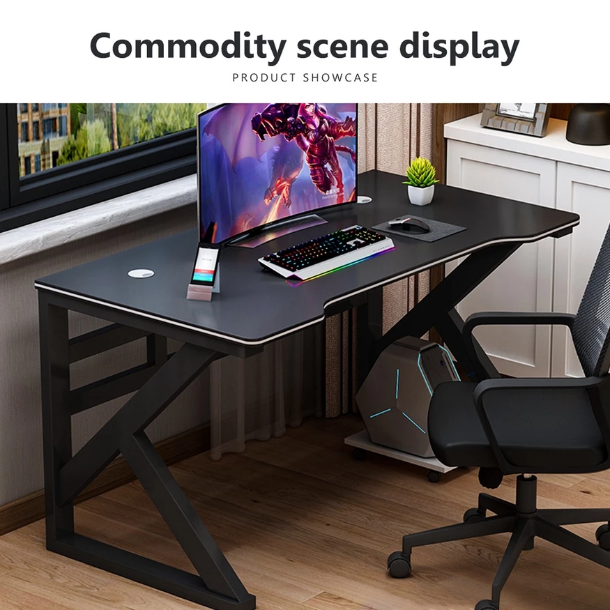Computer table Office Study table100/120/140CM Thickened steel Gaming ...