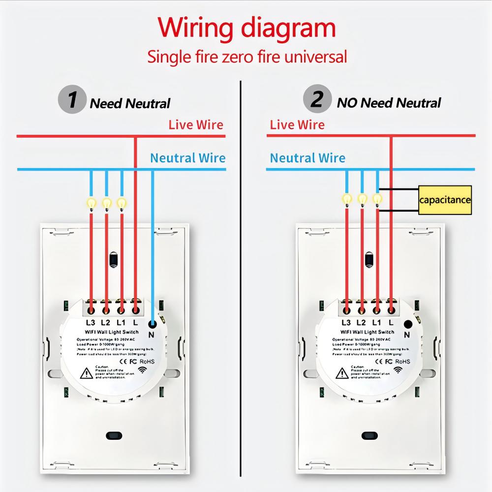 Smart Life Light Switch WiFi Touch Sensor Switch App Remote Control No ...