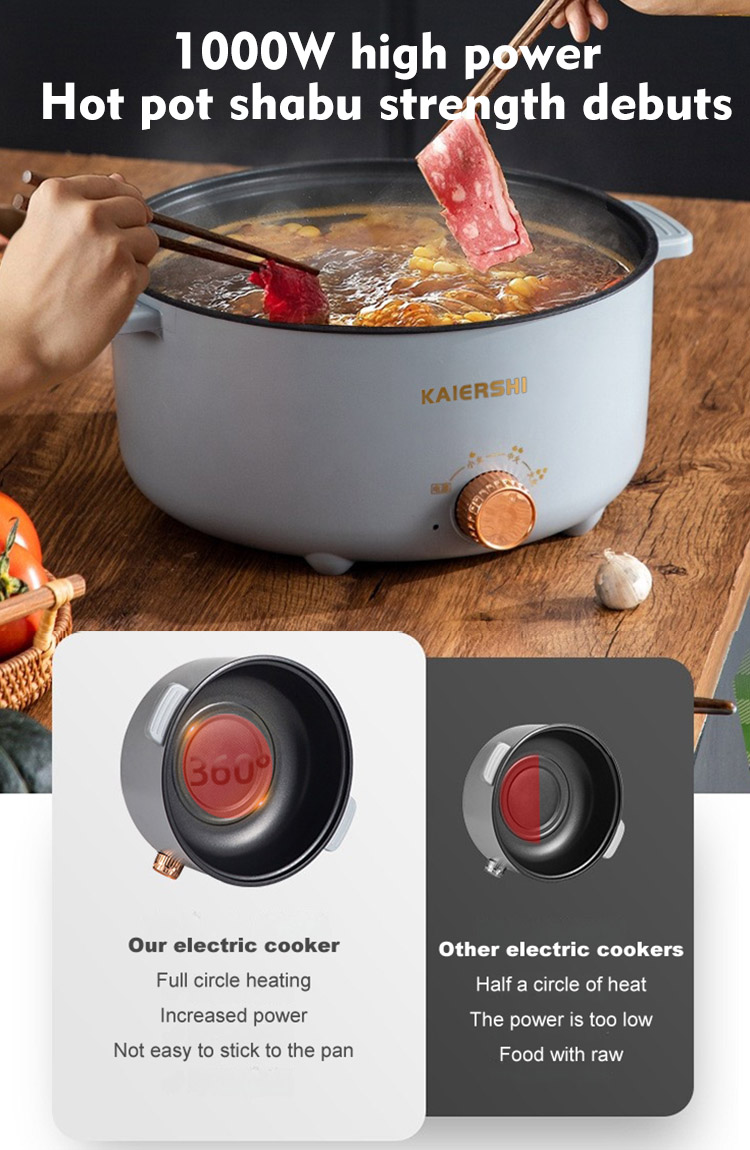 5L Multi Electric Cooker 1000W Big Capacity 3Gear Electric Cooking Pot ...
