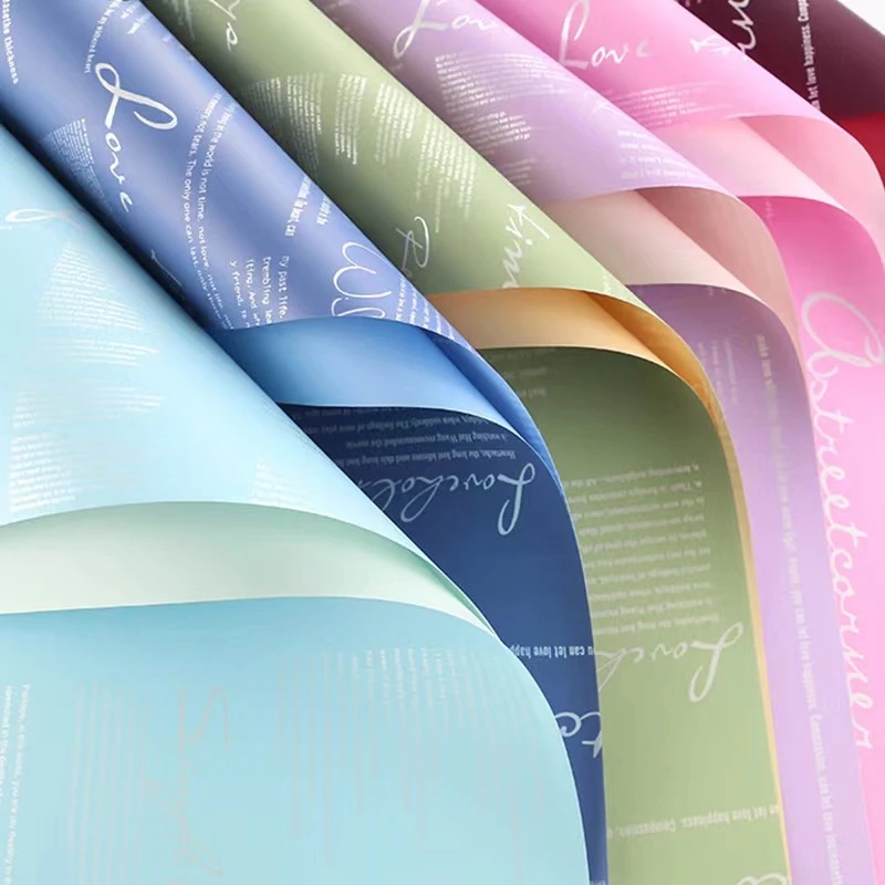 20pcs Bouquet Wrapper Paper Two-Color English Alphabet Paper Handmade ...