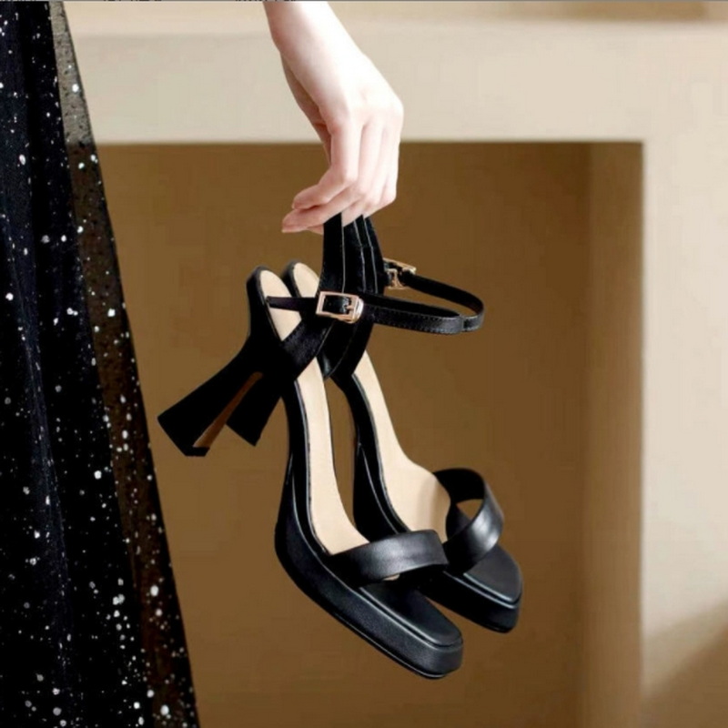 White Heels Korean Heels for women thick heels sandals | Shopee Philippines