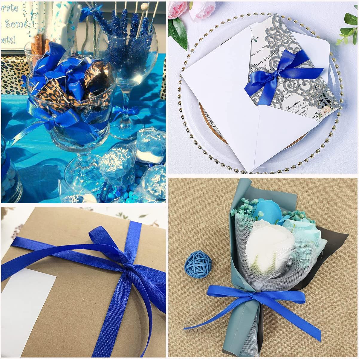 Royal Blue Satin Ribbon,multi-size x Continuous 25 Yards, for Bows ...