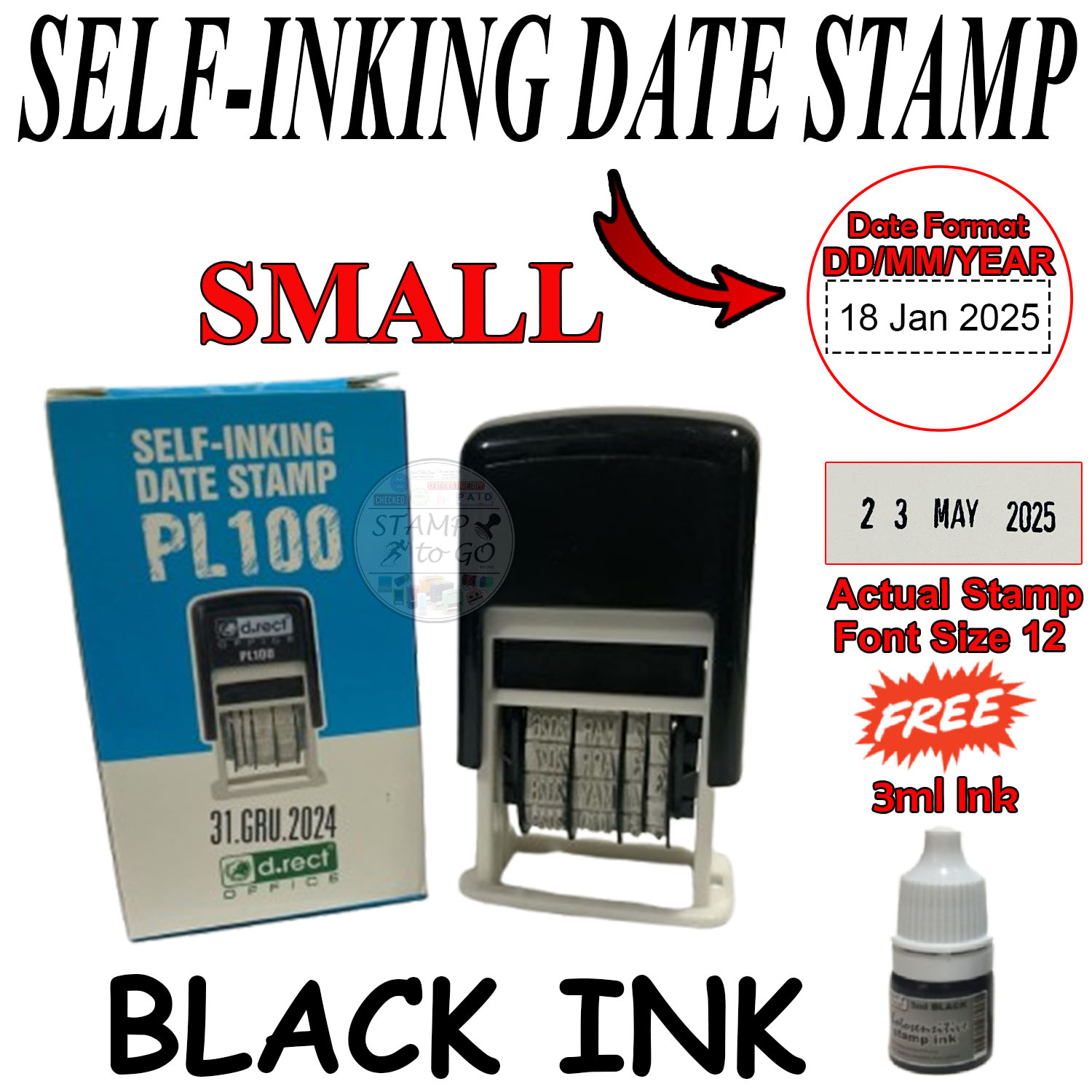 Self Ink Date Stamp for Office and personals use | Shopee Philippines