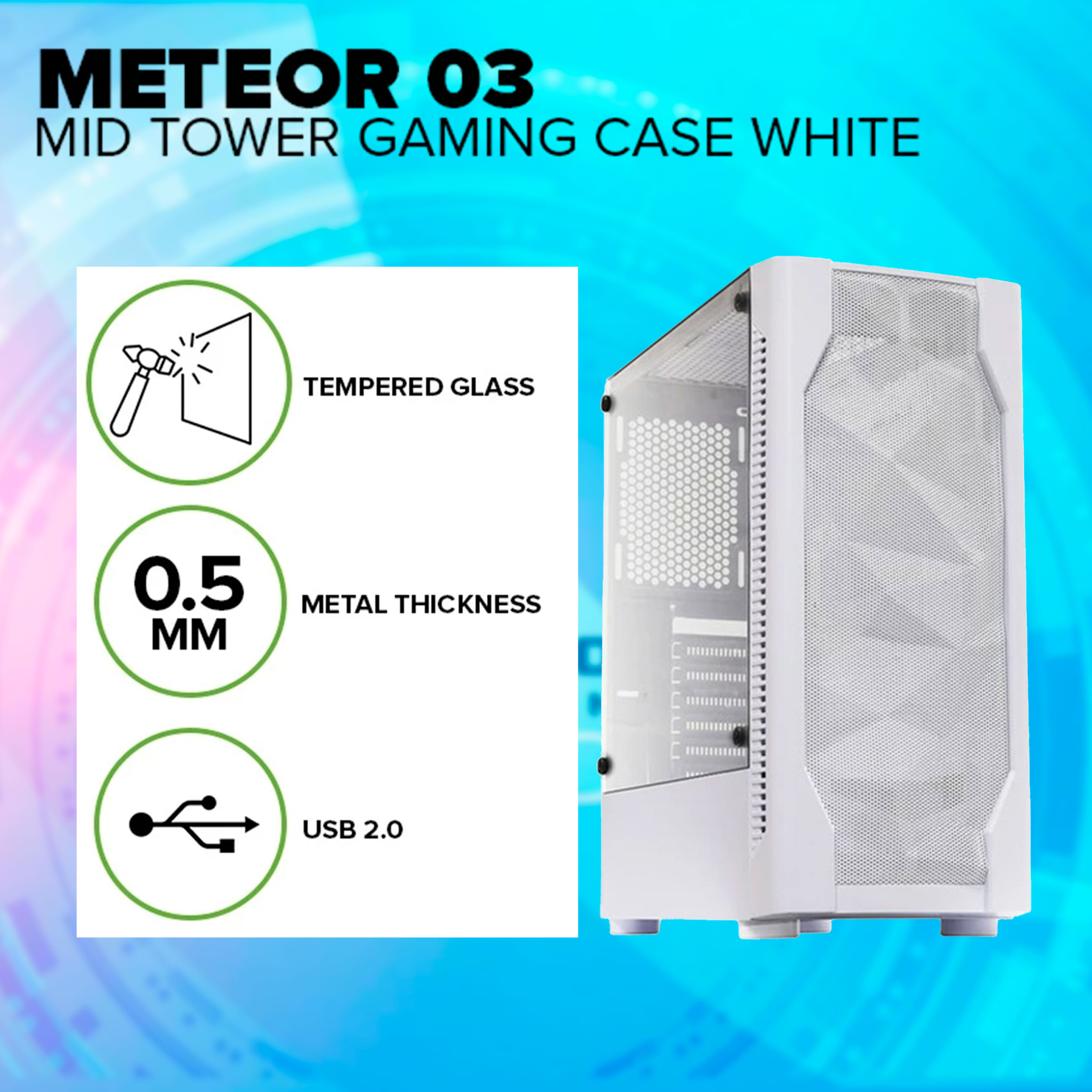 SULIT_INPLAY METEOR 03 ATX MATX CASE TEMPERED GLASS DESKTOP CASE GAMING ...