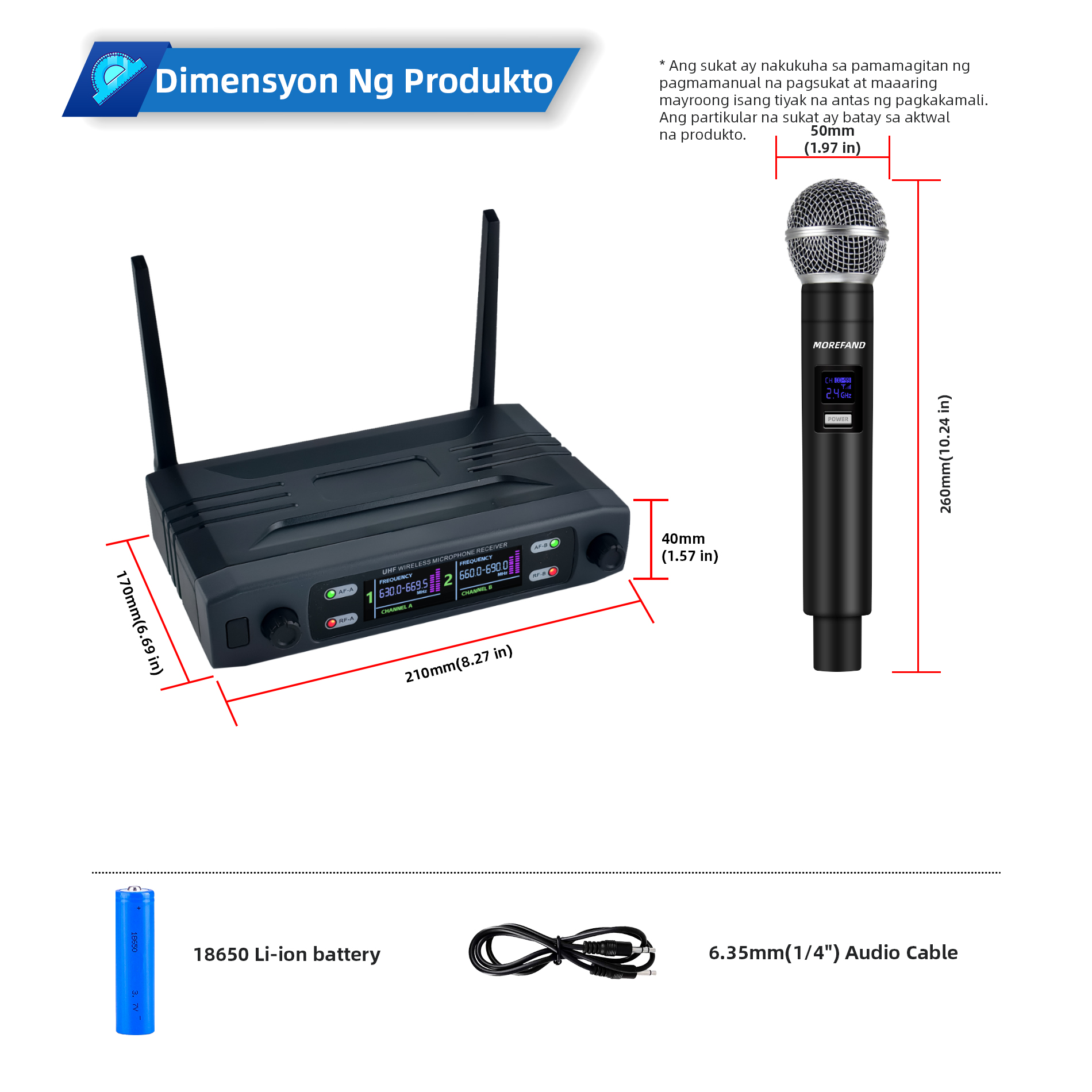 Propesyonal na wireless na mikropono UHF Isa hanggang Dalawang 2 Handheld Microphone | Shopee ...