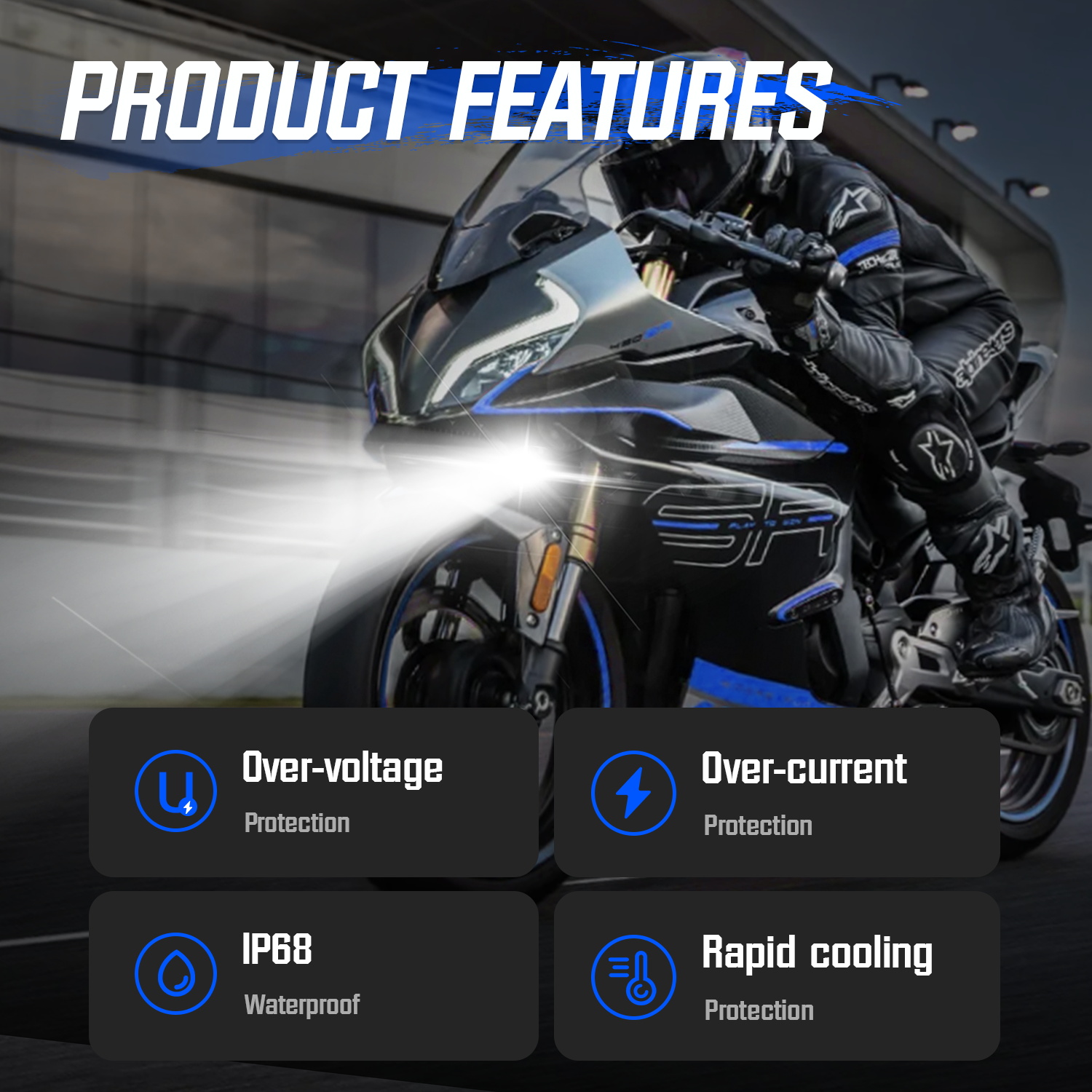 Novsight 45W 3500LM Mini Driving Light DC 9-100V Double LEDS Motorcycle ...