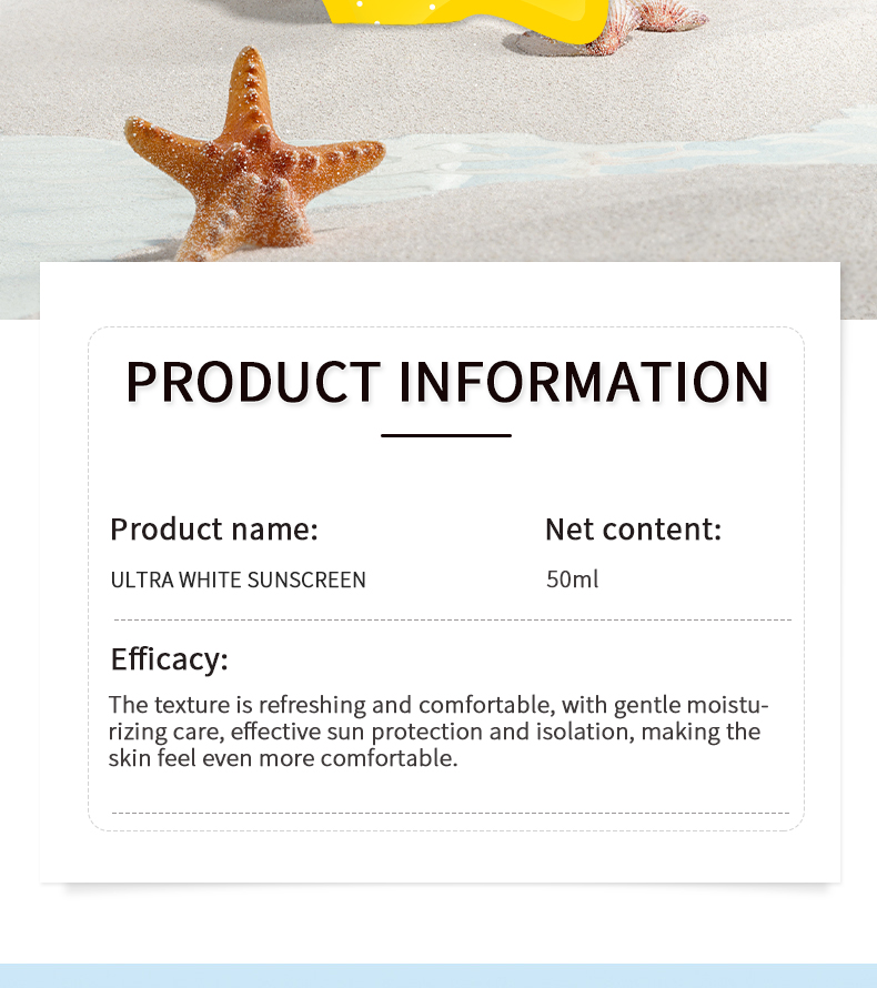 YSHUI Sunscreen Sunblock Cream Ultra White Sun Screen Whitening Skin ...