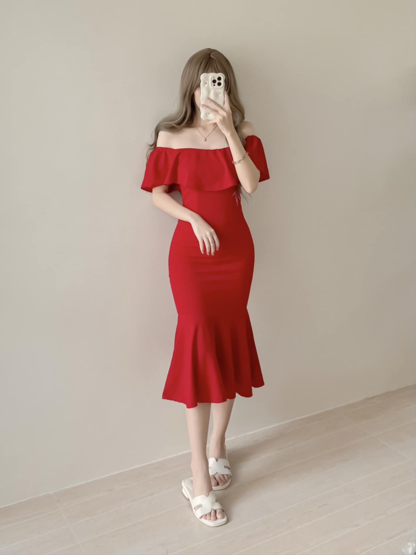 MISTY 4 WAY DRESS | below the knee length | ruffled fish tail | off ...