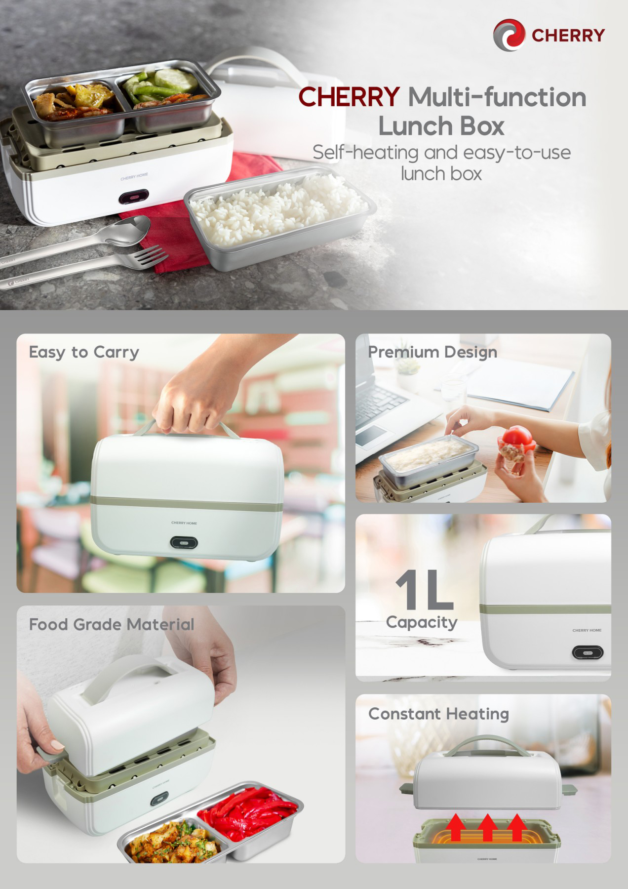 CHERRY Multi-Function Lunch Box (Portable) | Shopee Philippines